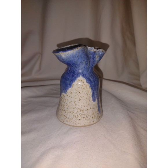PeP | Art | Vtg Petite Pourer Pitcher Vase Pottery Signed Blue Drip ...